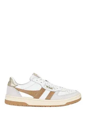 Gola Hawk Sneaker - White  Light Caramel  & Gold