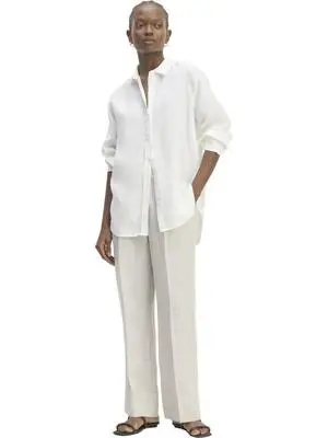 Everlane Linen Easy Pant Stone/white
