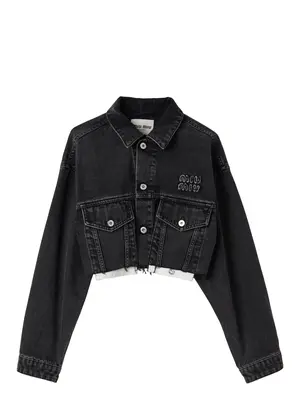 Miu Miu Denim Blouson Jacket - Black