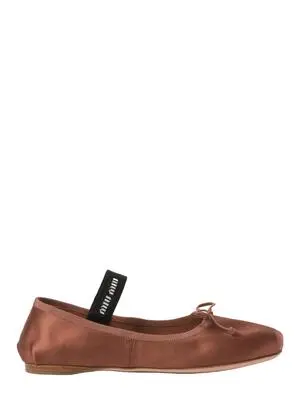 Miu Miu Satin Ballerinas Cocoa Brown