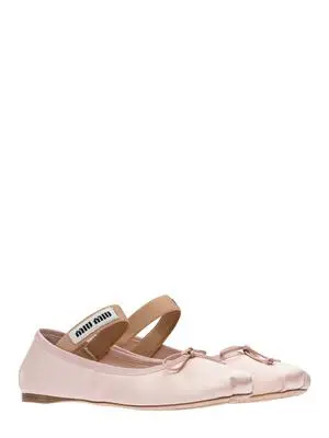 Miu Miu Satin Ballerinas - Orchid Pink