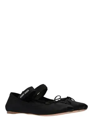 Miu Miu Satin Ballerinas - Black