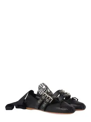 Miu Miu Nappa And Calf Leather Ballerinas - Black