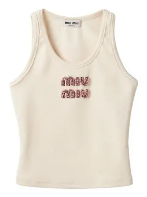 MIU MIU Ribbed Jersey Top