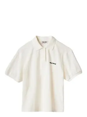 Miu Miu Cotton Piqué Polo Shirt - White