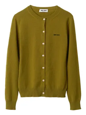 Miu Miu Cashmere Knit Cardigan - Fern Green