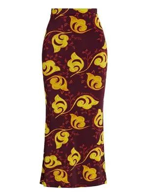 VERSACE Versace Printed Stretch-Jersey Maxi Skirt