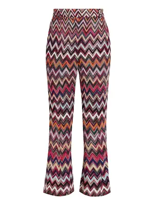 Missoni Metallic Crochet-knit Flared Pants - Fuchsia