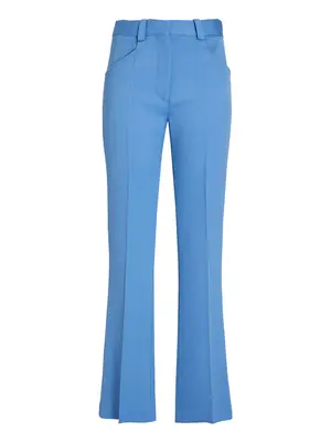 Victoria Beckham Victoria Beckham Wool-Twill Straight-Leg Pants Blue