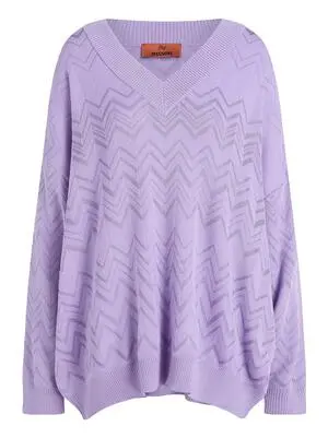 Missoni Crochet-knit Wool-blend Sweater - Lavender