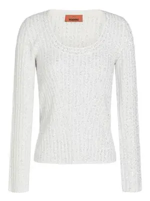 Missoni Sequin-embellished Ribbed-knit Sweater - White