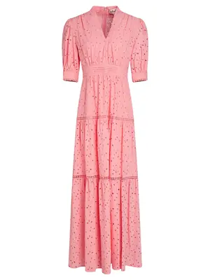 Diane Von Furstenberg Olivier Broderie Anglaise Cotton Maxi Dress - Pink