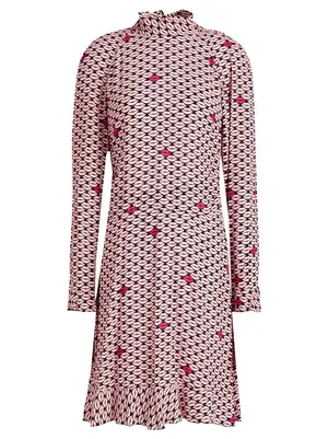 Red Valentino Printed Crepe Dress - Baby Pink