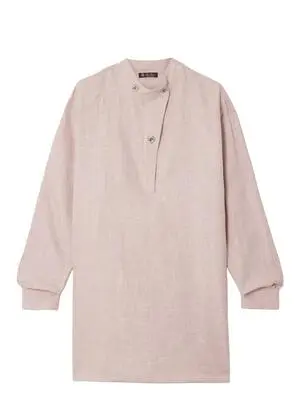 Loro Piana Linen, Wool And Silk-blend Blouse - Pink