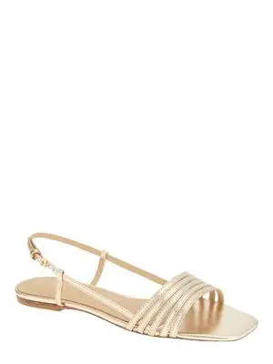 REFORMATION Millie Lattice Flat Sandal - Gold