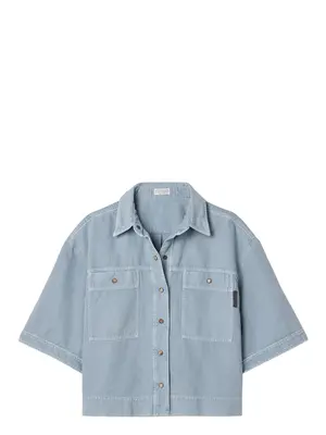 Brunello Cucinelli Bead-embellished Shirt - Blue