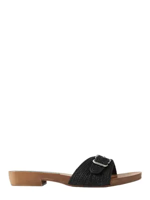 Gabriela Hearst Clover Jute Slides - Black