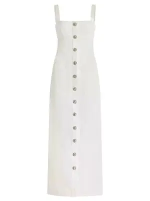 ADAM LIPPES Adam Lippes Camille Button-Detailed Stretch-Cotton Midi Dress
