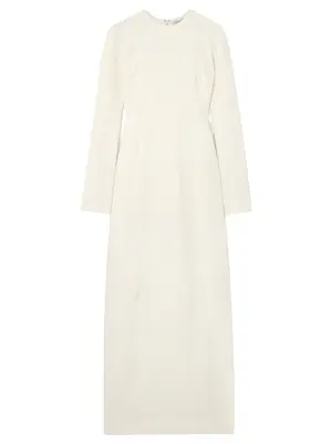 Gabriela Hearst Carlota Cape-effect Silk And Wool-blend Gown - Ivory
