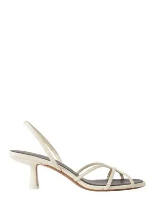 NEOUS Ibor Leather Slingback Sandals - Cream