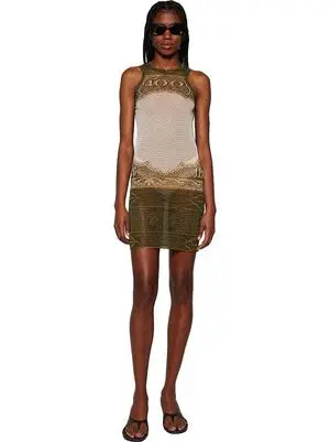 Jean Paul Gaultier Cartouche Printed Mini Dress - Green