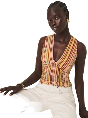 REFORMATION Bowie Knit Top Solstice Stripe