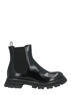 Alexander McQueen Ankle Boots In Leather - Black