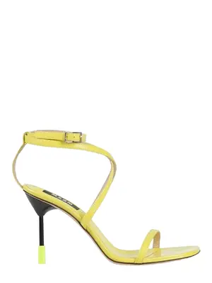 MSGM MSGM Leather Ankle Strap Sandals Yellow