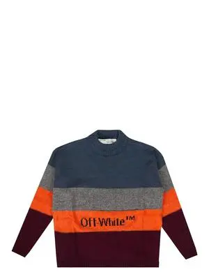 Off-White Striped Distressed Sweater - Multicolor