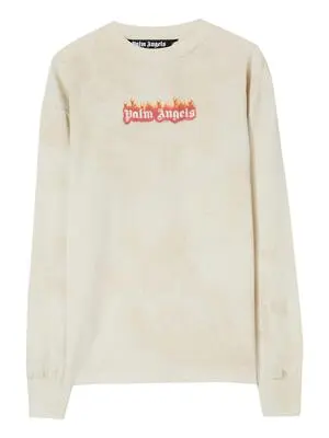 Palm Angels Burning Logo Classic Tee Long-sleeve 'off - White