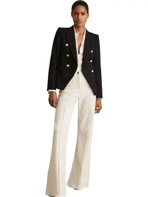 REISS Tally Petite Tailored-fit Textured Blazer - Black