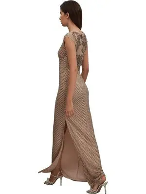 RAISHMA Amiri Embellished Maxi Dress - Nude