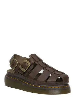 Dr. Martens Wrenlie Grizzly Leather Fisherman Sandals - Brown