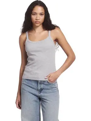 NINETY PERCENT Classic Rib Cami Top - Grey Marl