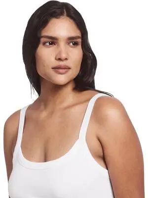 NINETY PERCENT Classic Rib Cami Top - White