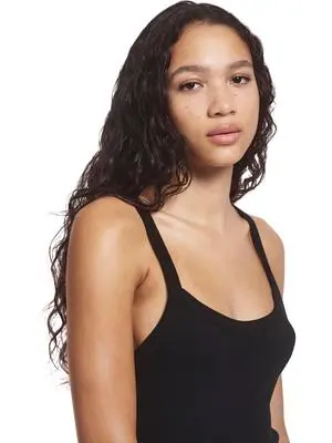 NINETY PERCENT Ribbed Organic Cotton Tank Top - Black