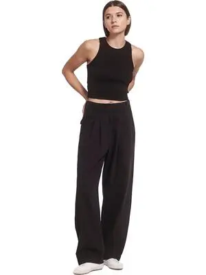 NINETY PERCENT Apollo Organic Cotton Linen Blend Loose Pant - Obsidian