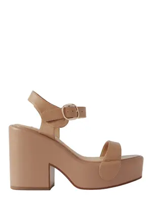Gabriela Hearst Iris Leather Platform Sandals - Brown