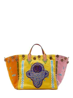 CHRISTIAN LOUBOUTIN Breizcaba Embroidered Canvas Tote Bag - Multi