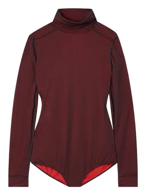 MAISON MARGIELA Laye Jersey Turtleneck Bodysuit - Red