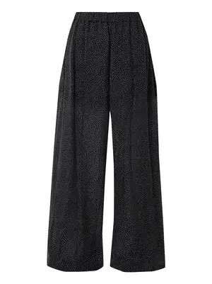 Nina Ricci Polka-dot Silk-tulle Wide-leg Pants - Black