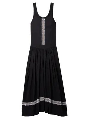 DIOTIMA Pocomania Crochet-trimmed Maxi Dress - Black