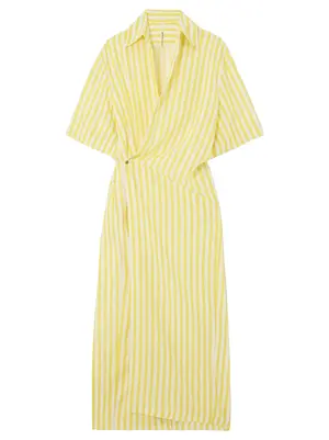 PETAR PETROV Striped Silk-crepon Maxi Dress - Yellow
