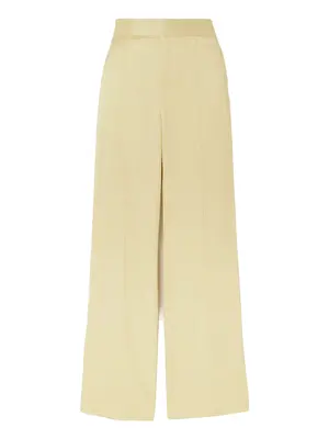Sasuphi Andrea Silk-blend Satin Straight-leg Pants - Yellow