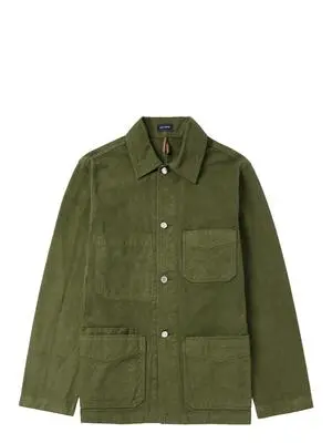 DRAKE'S Cotton-canvas Chore Jacket - Green
