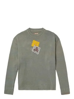 Kapital Peckish Rainbowy Intarsia Sweater - Gray