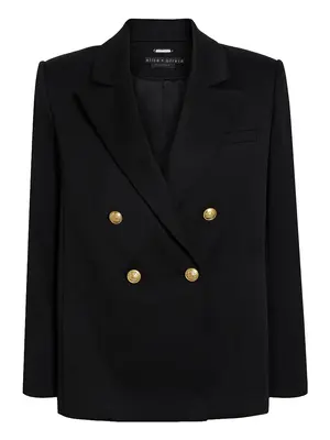 Alice + Olivia Anthony Double-breasted Crepe Blazer - Black