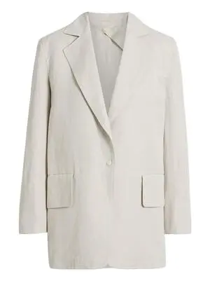 Max Mara Mosa Cotton And Linen-blend Canvas Blazer - Off-white