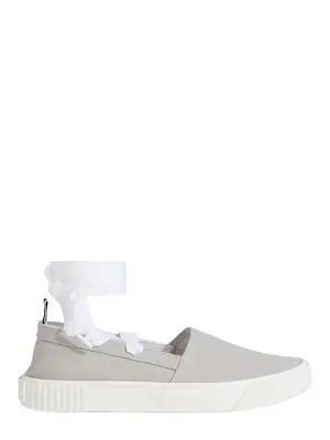Thom Browne Grosgrain-trimmed Canvas Sneakers - Light Gray