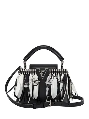 LOUIS VUITTON Feather Capucines Bb Handbag - Black